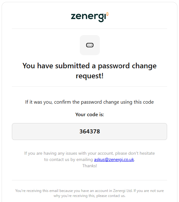 Password reset instructions